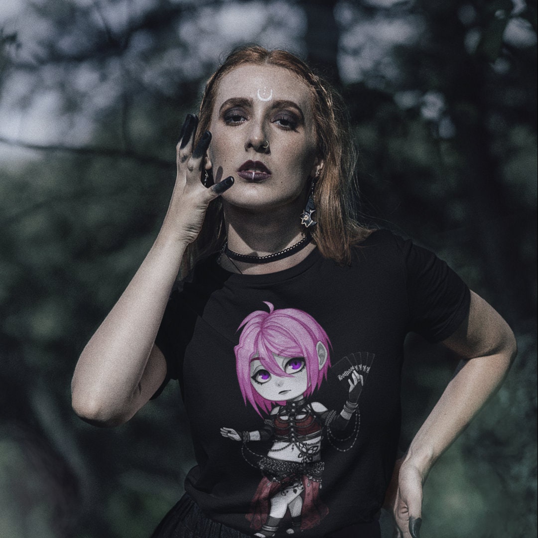 Goth Girl Tribalgoth Sadako Kawaii Anime Chibi Unisex 100% Cotton ...