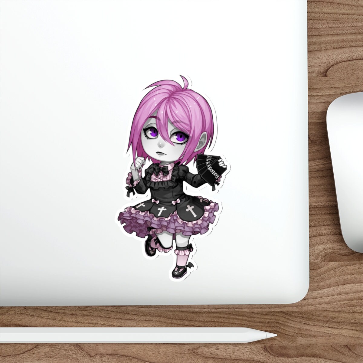 Goth Girl Gothloli Sadako Kawaii Anime Chibi Die-cut Water-resistant ...