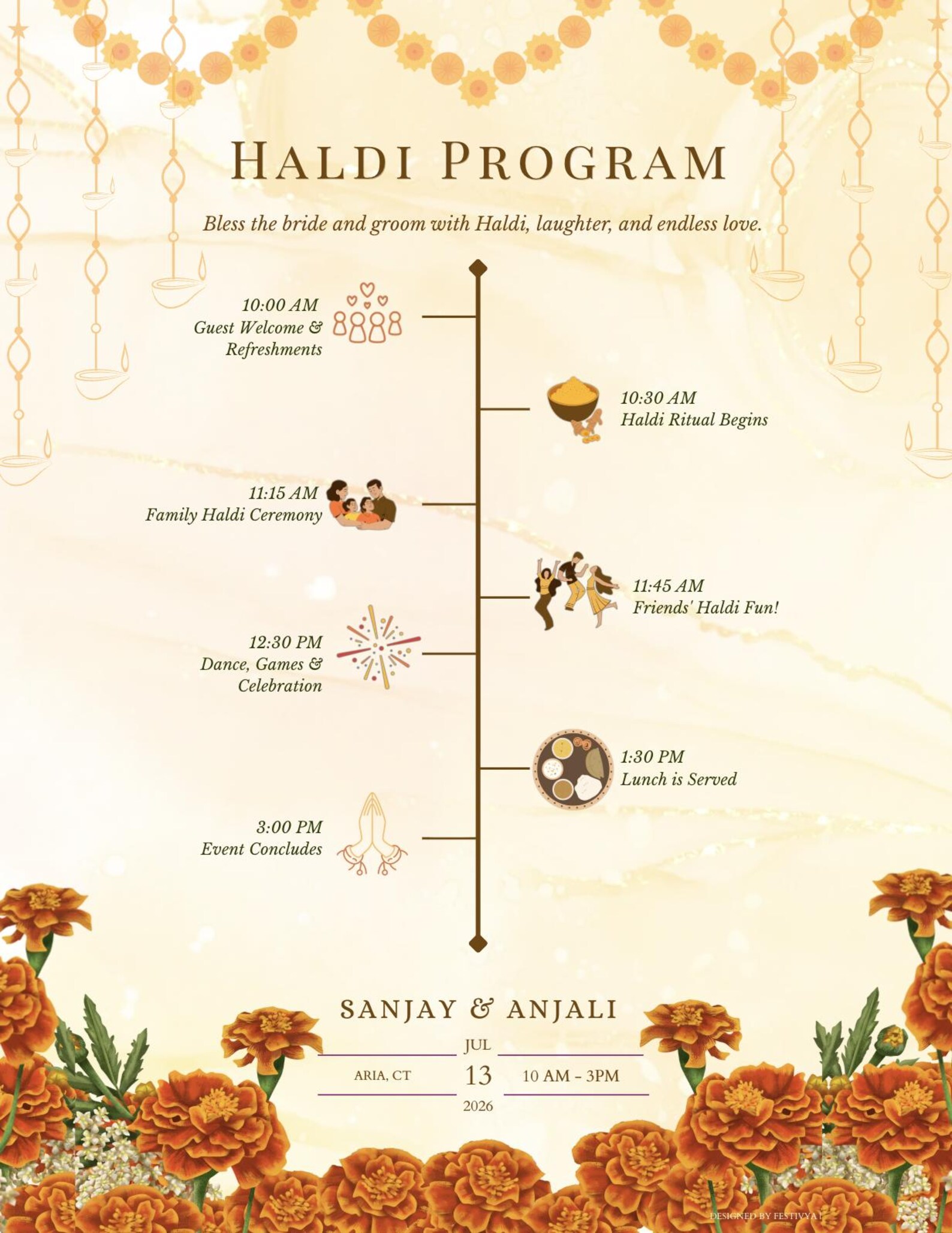 Haldi Ceremony Canva Template: Indian Wedding Invitation, Signage ...