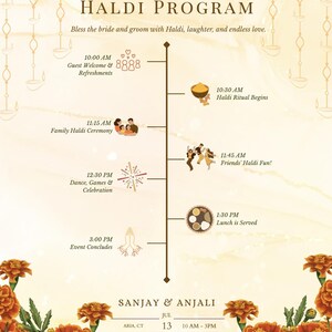 Haldi Ceremony Canva Template: Indian Wedding Invitation, Signage ...
