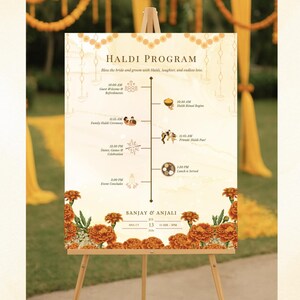 Haldi Ceremony Canva Template: Indian Wedding Invitation, Signage ...