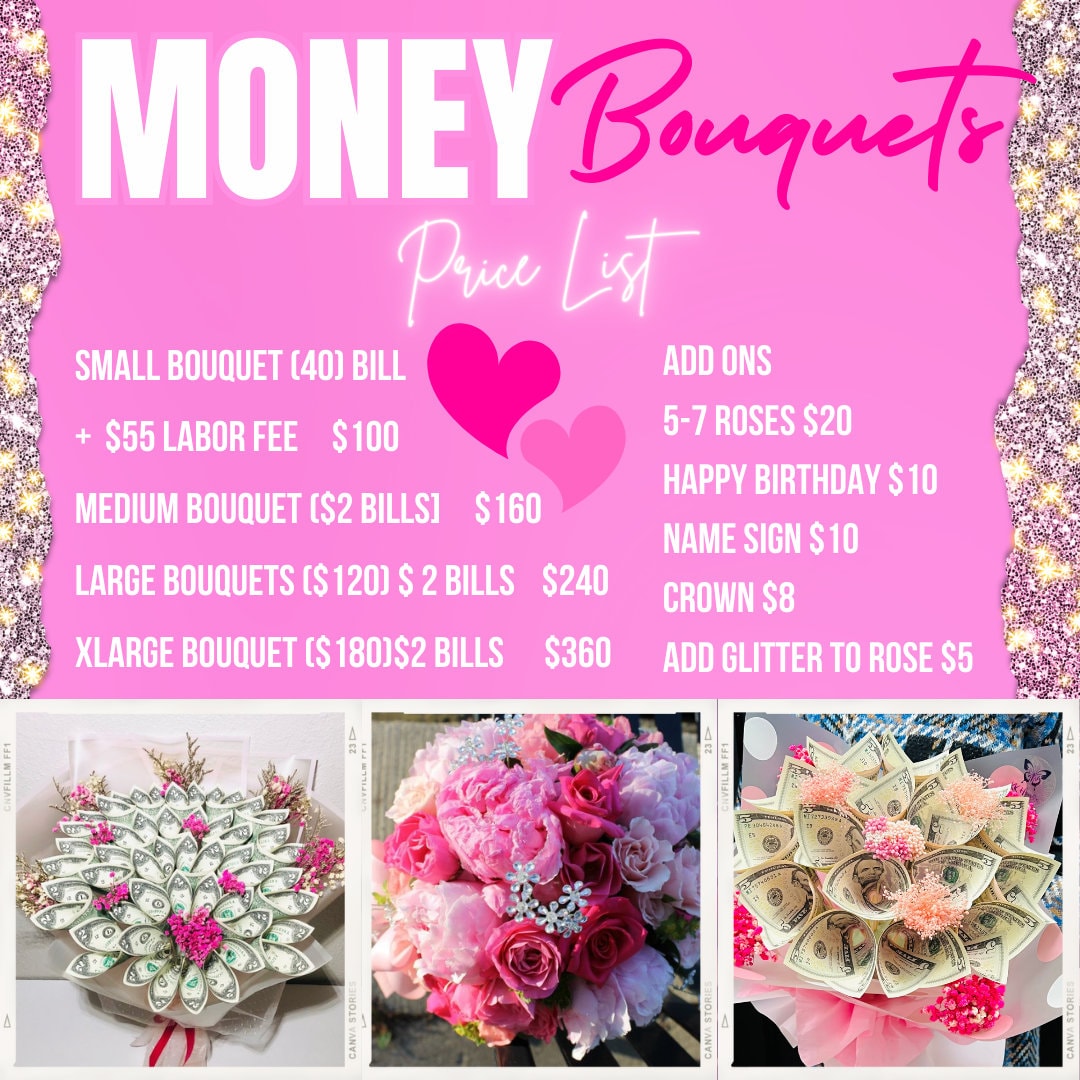 Money Bouquet Price List, DIY Flyer Template Design, Hair Pricing Flyer ...