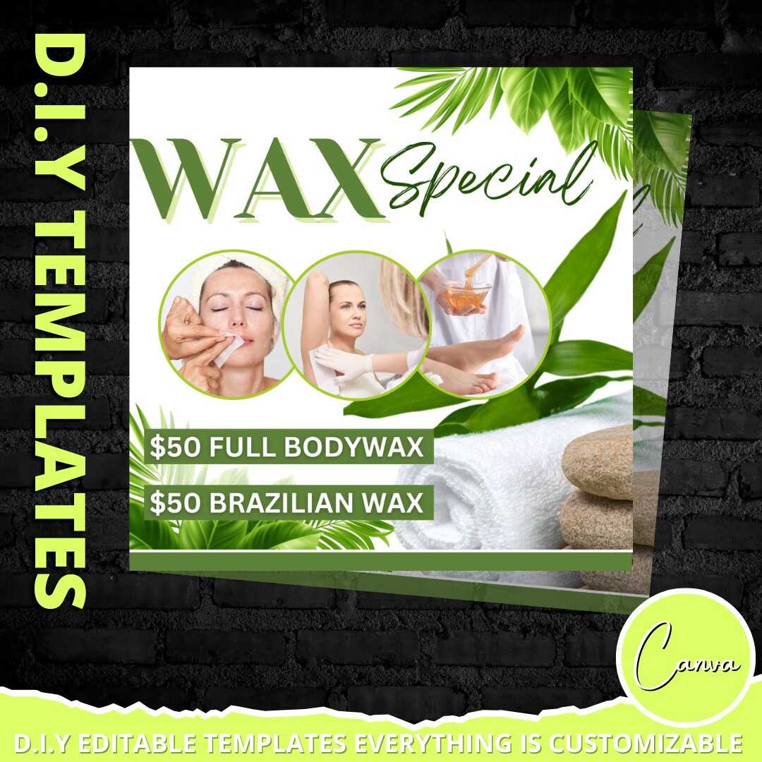 DIY Body Wax Specials Flyer, Waxing Sale Flyer, Wax Salon Flyer, Spa ...