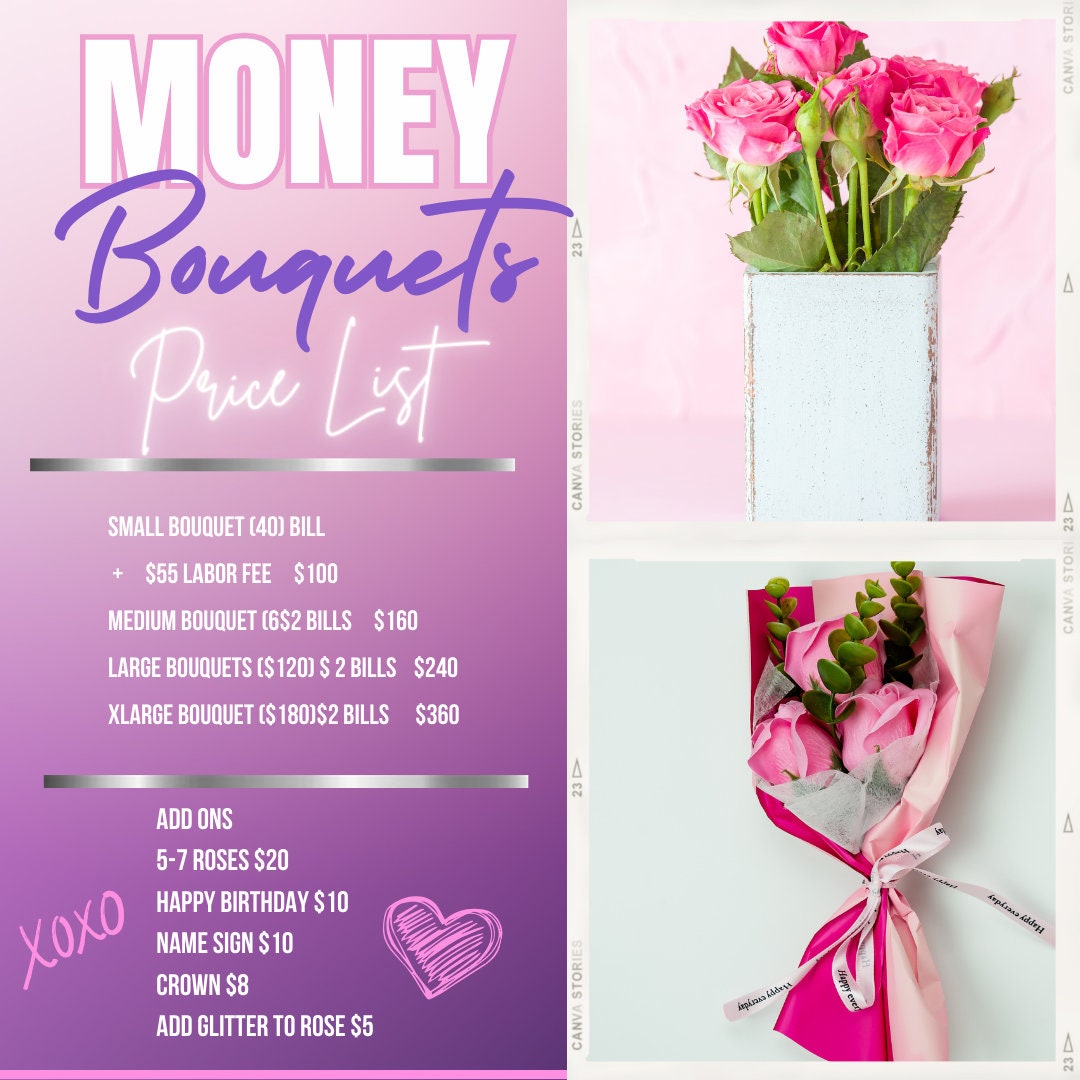 Money Bouquet Price List, DIY Flyer Template Design, Hair Pricing Flyer ...
