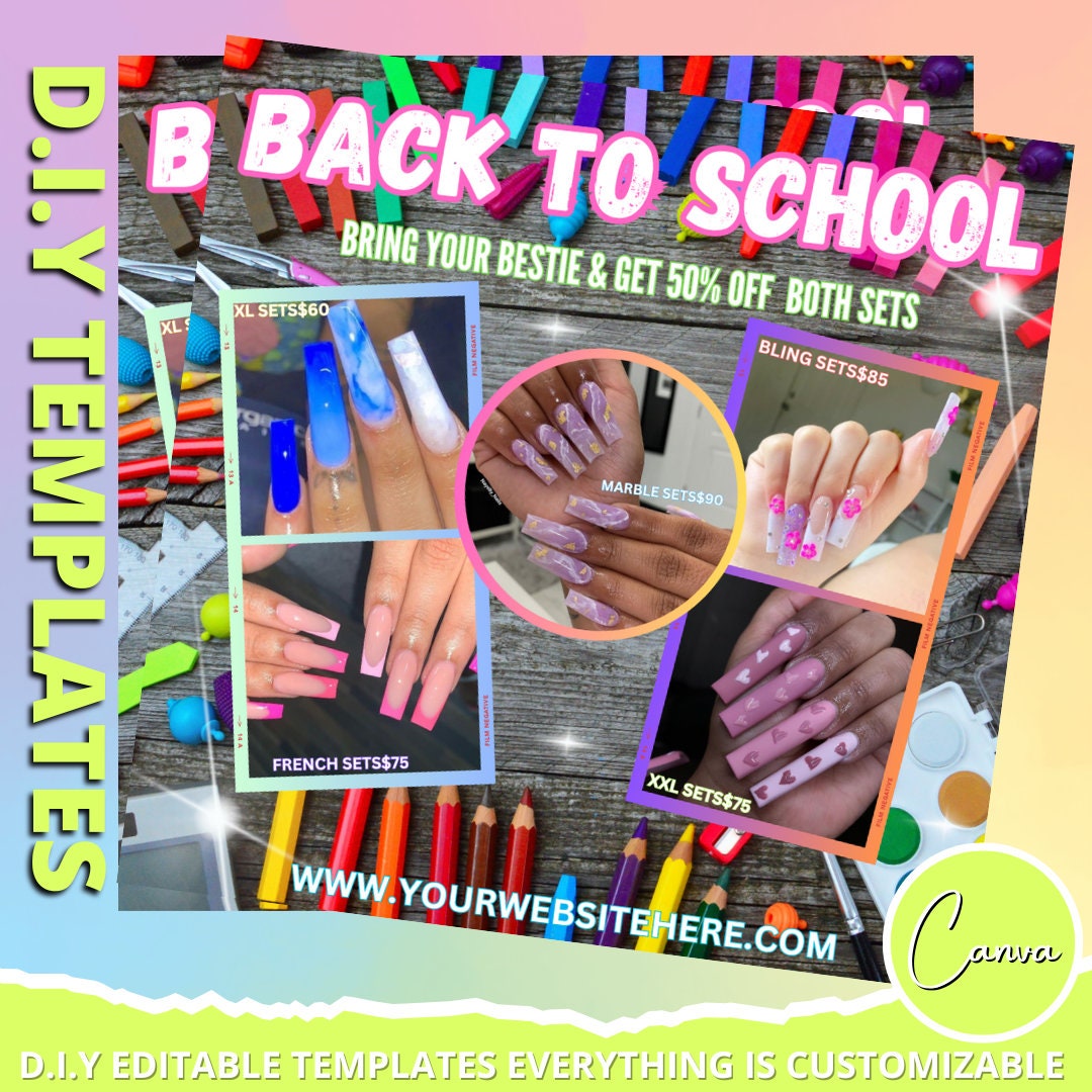 Back to School Flyer, DIY Flyer Design, Hair Flyer, Lash Flyer, School ...