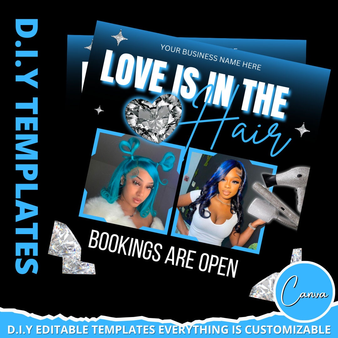 DIY Editable February Booking Flyer Template - Valentine's Day Hair ...