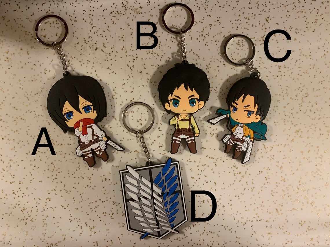 PVC Double Sided Aot Attack on Titan Keychains Charms | Etsy