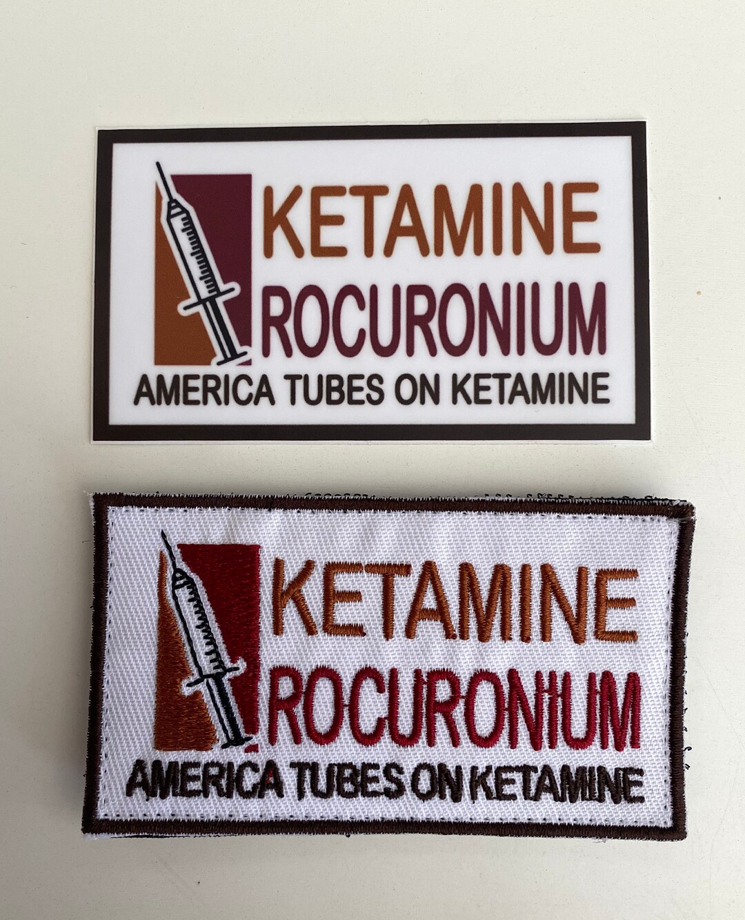 Ketamine and Rocuronium Hook and Loop Patch and Vinyl Sticker Combo - Etsy