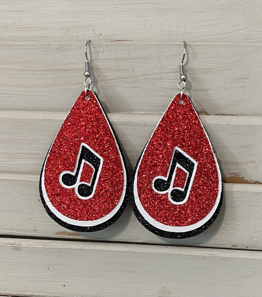 Musical Note Leather Earrings - Etsy