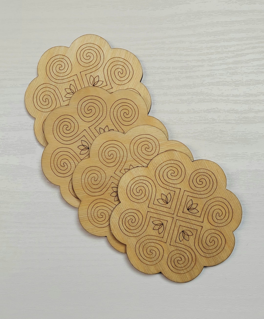 Wooden Hmong Coasters | Hmong Ram & Lotus Flower Coaster - Etsy