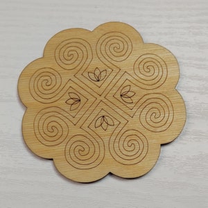 Wooden Hmong Coasters | Hmong Ram & Lotus Flower Coaster - Etsy