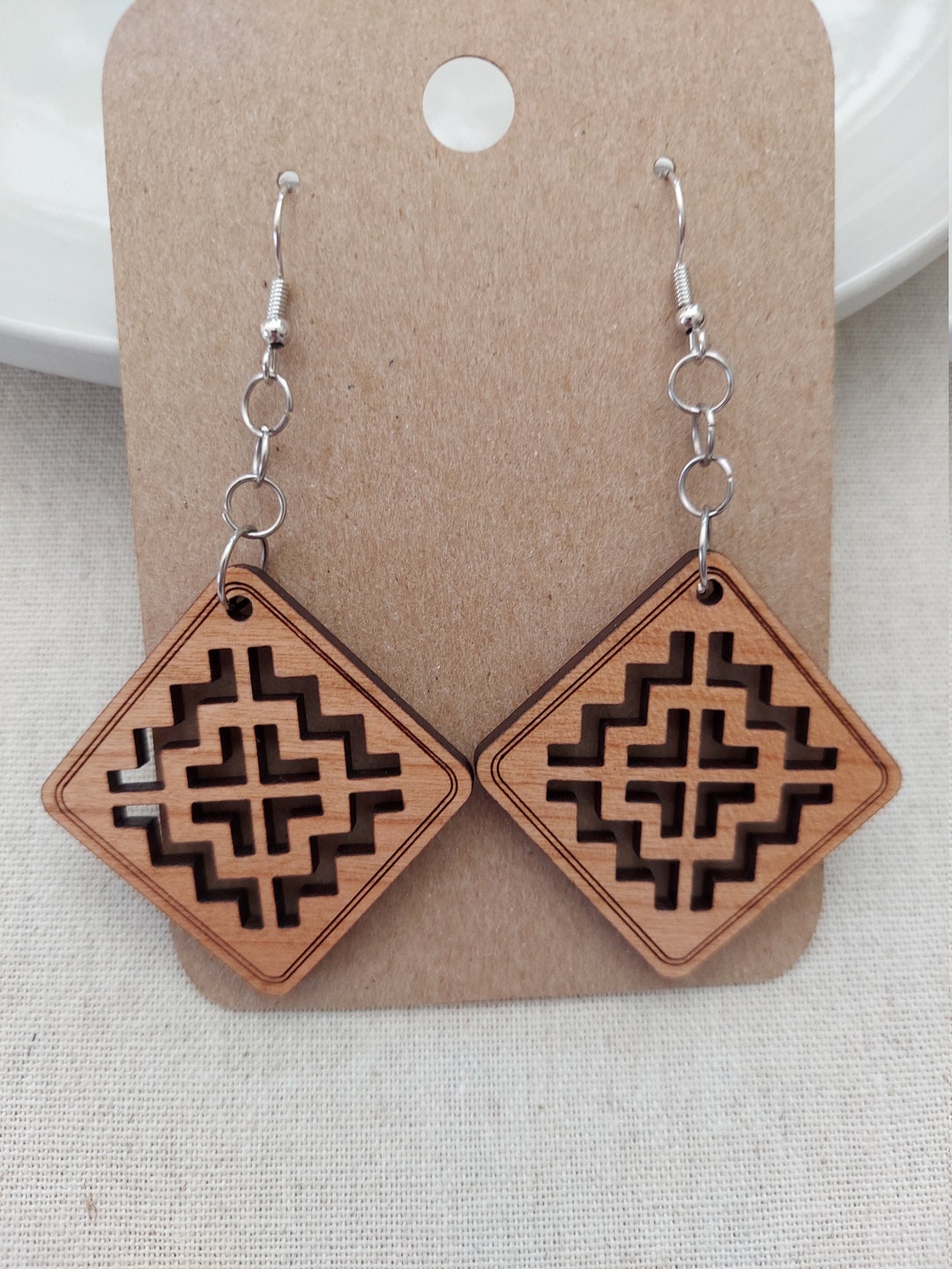 Hmong Earrings | Hmong House Symbol | Hmong Dangle Earrings - Etsy