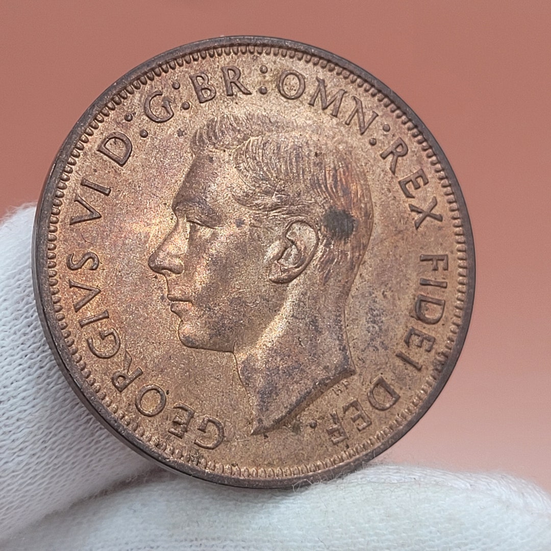 Genuine 1949 George VI One Penny Coin Uncirculated - Etsy