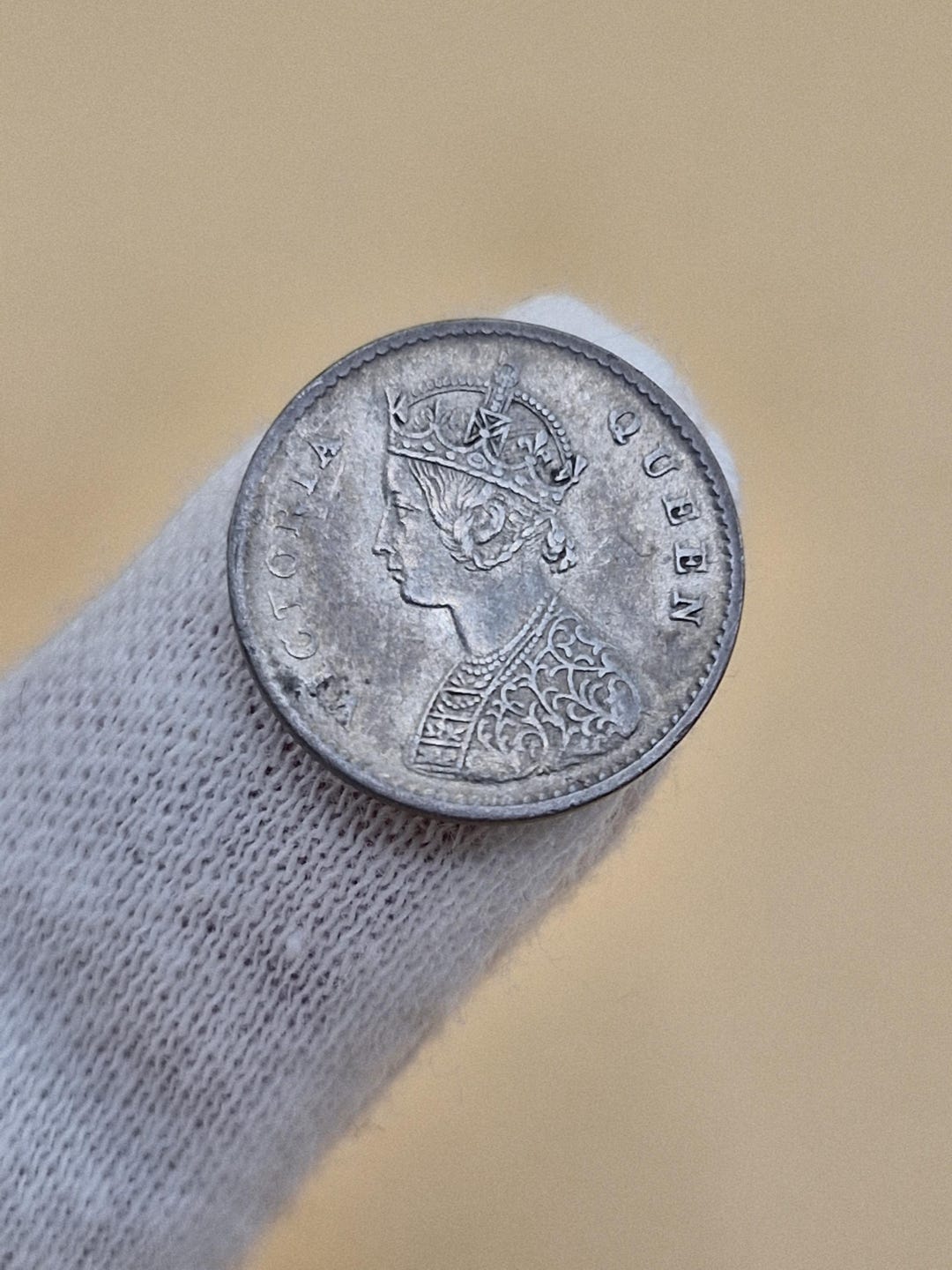 Genuine Victoria 1862 Empress of India Two Anna Silver Coin Extremely ...
