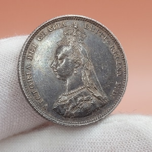 Antique 1887 Victoria Silver Shilling - Jubilee Head, Second Portrait ...