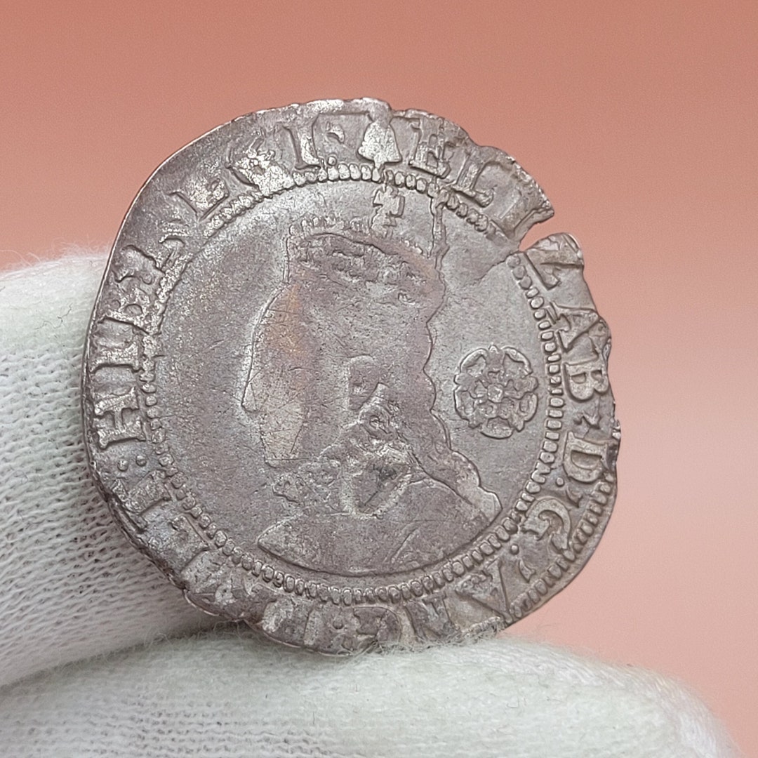 Genuine 1582 Elizabeth I Tudor Silver Sixpence Bell Mintmark Tower Mint ...