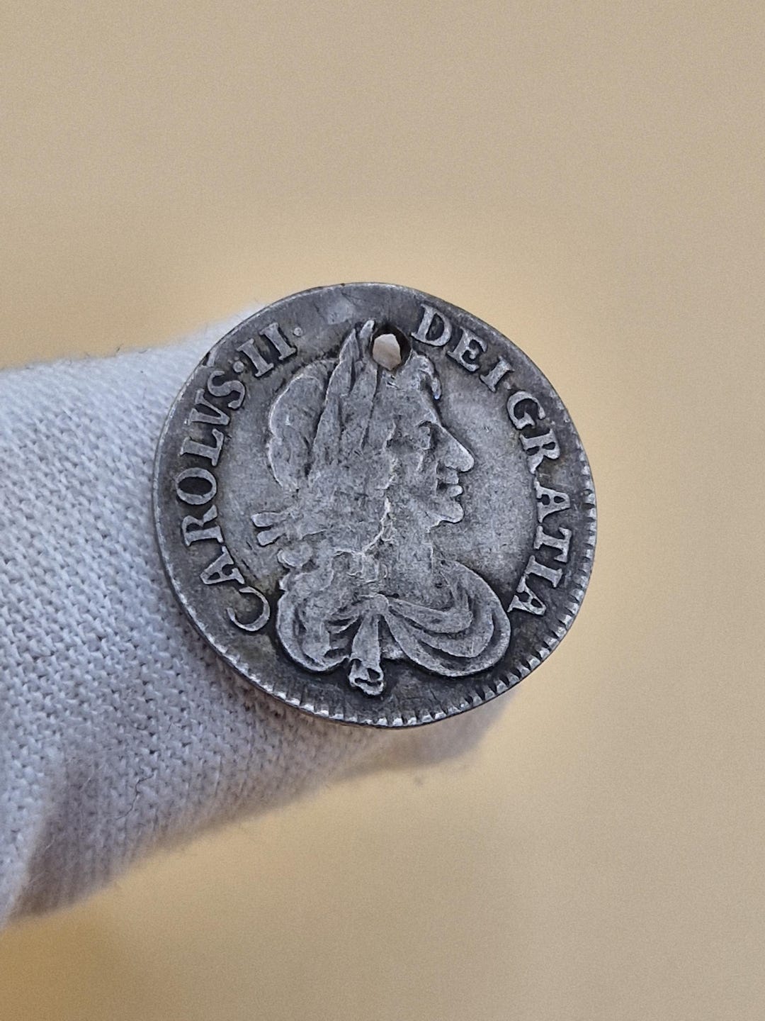 Genuine 1675 Charles II Silver Maundy Three Pence - Rare Coin in Fine ...