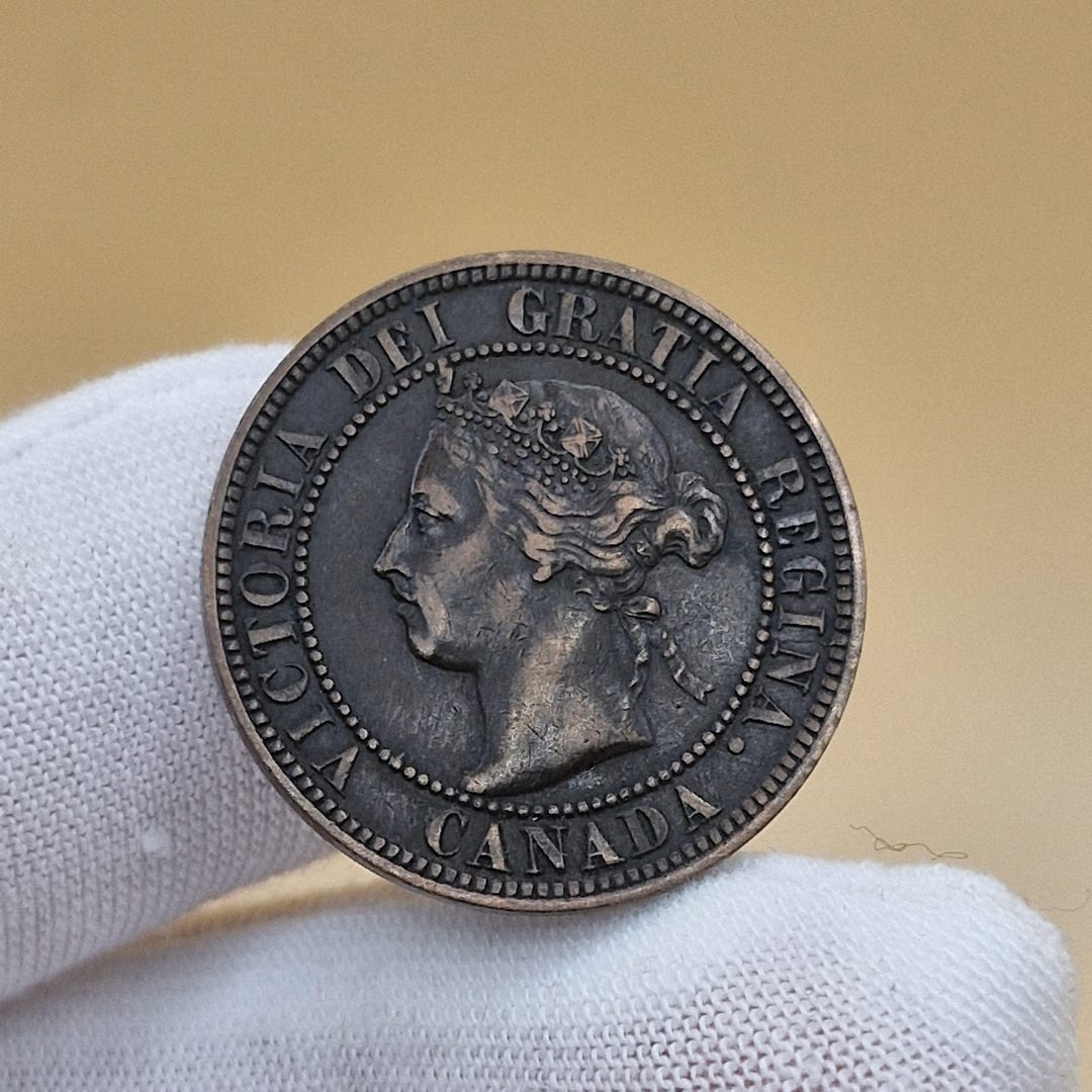 Antique 1896 Victoria Canadian One Cent - Nice Detail - Etsy