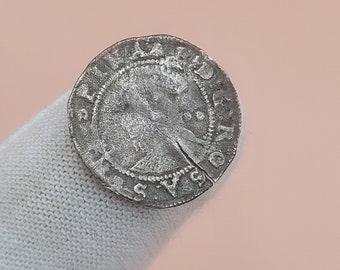 Genuine 1593 Elizabeth 1st Tudor Silver Sixpence Mm Tun Tower Mint ...