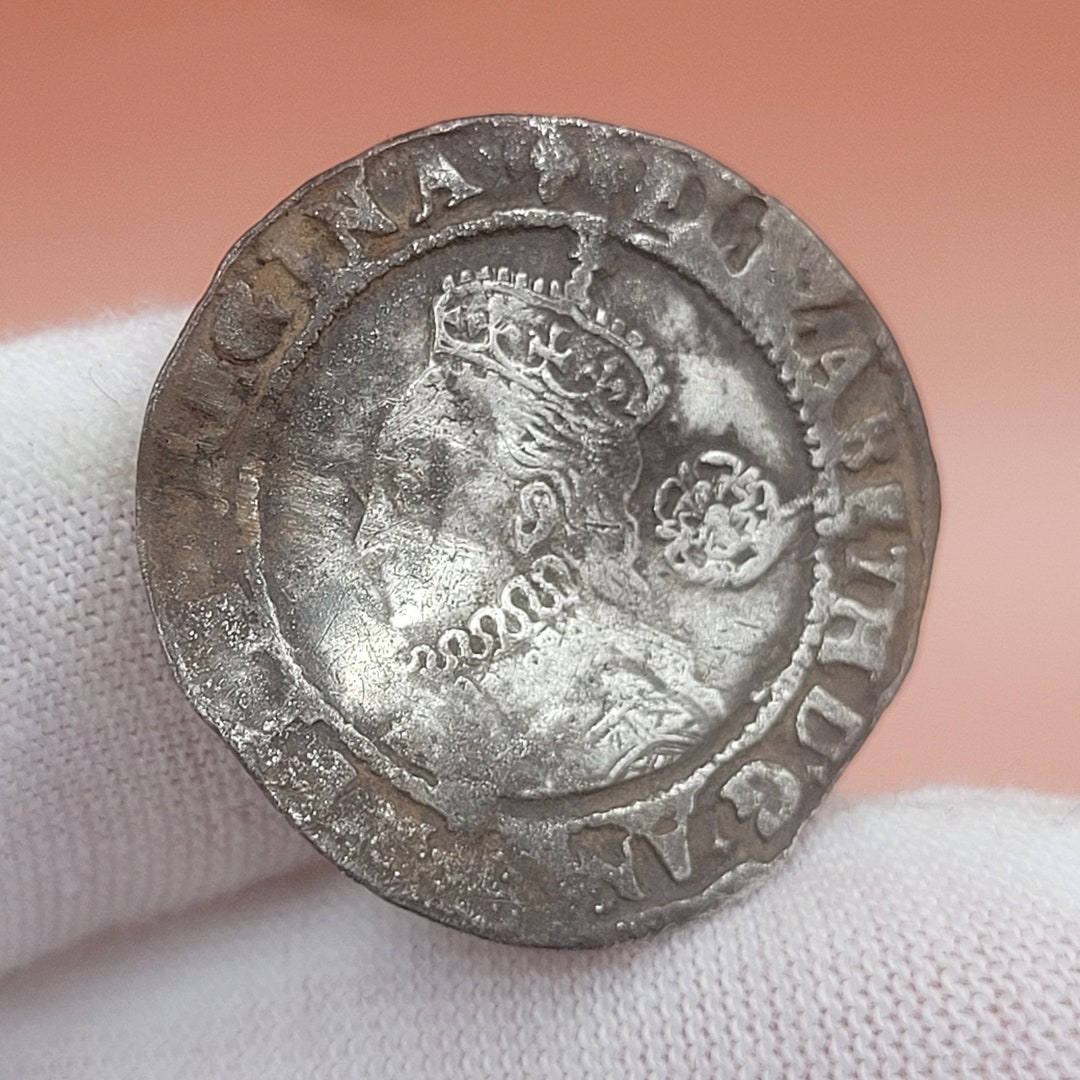 Genuine 1573 Elizabeth I Tudor England Silver Sixpence - Mintmark Acorn ...