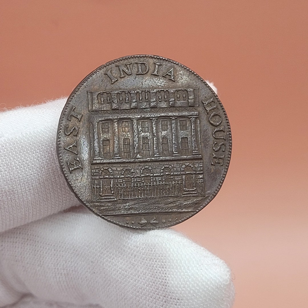 Genuine 1793 Great Britain Yorkshire Huddersfield Copper Half Penny Token - East India Company ...