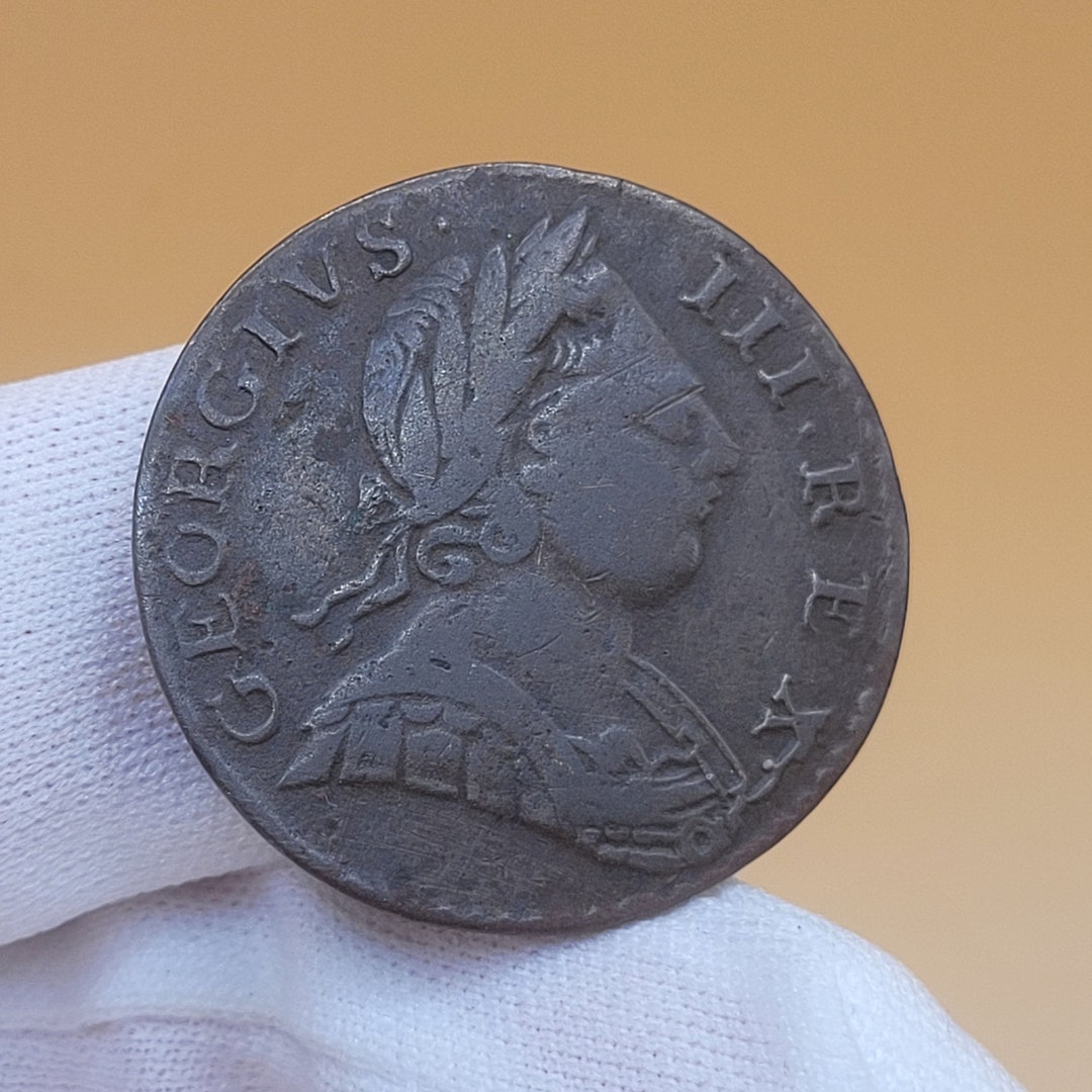 Genuine 1775 George III Copper Half Penny Coin - Great Britain - Etsy