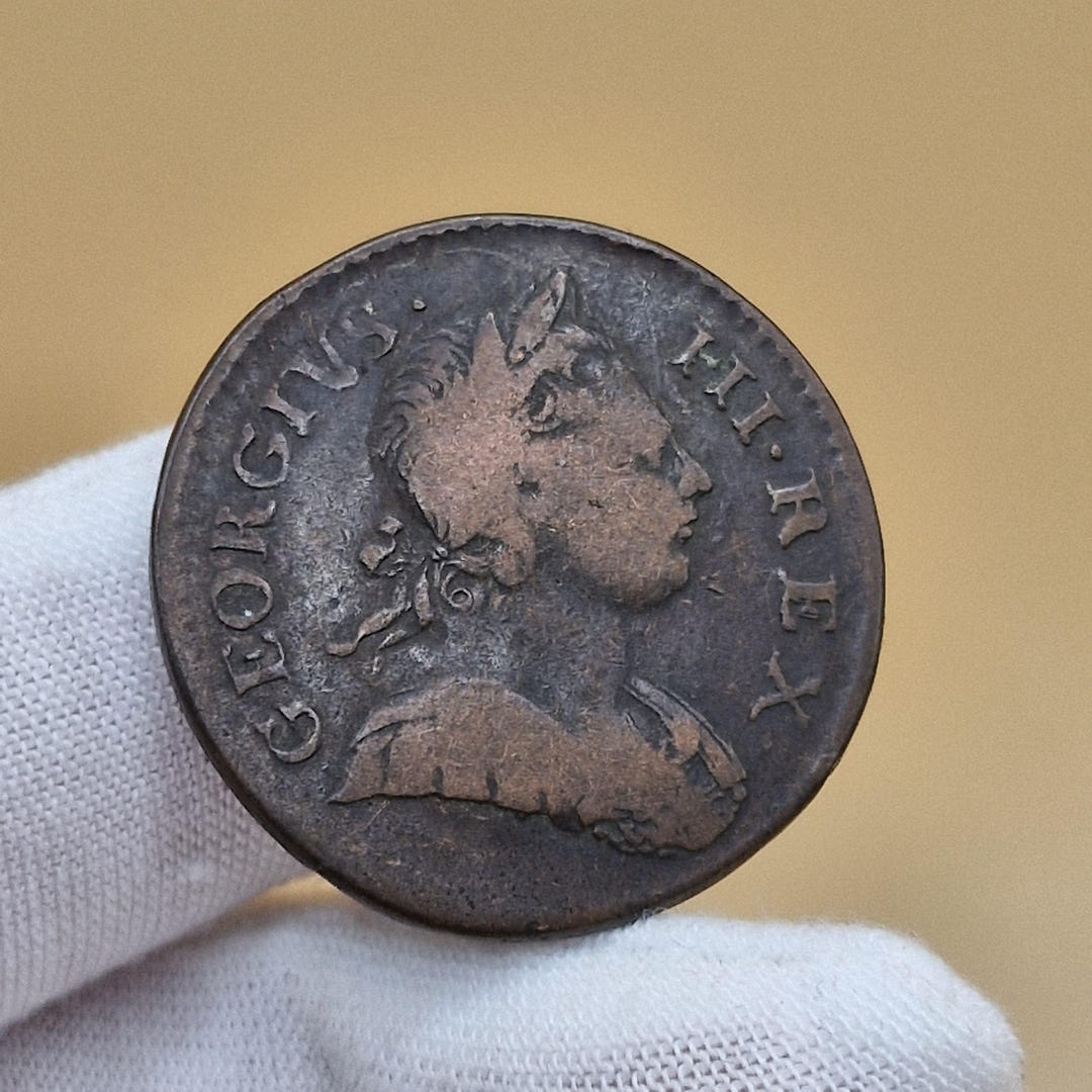 Genuine 1772 George III Copper Half Penny Colonial Early Milled Coin - Etsy