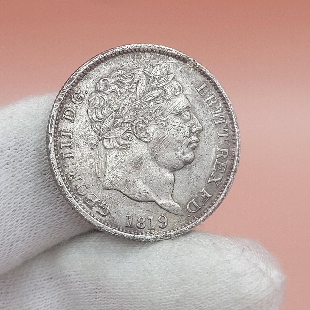 Antique 1819 George III Silver Shilling - Bull Head - Great Britain - Etsy
