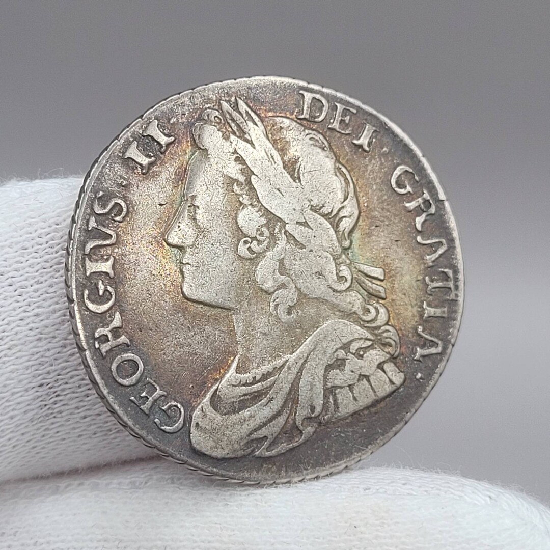 Genuine 1739 George II Young Bust Silver Shilling Roses in Angles Rare ...