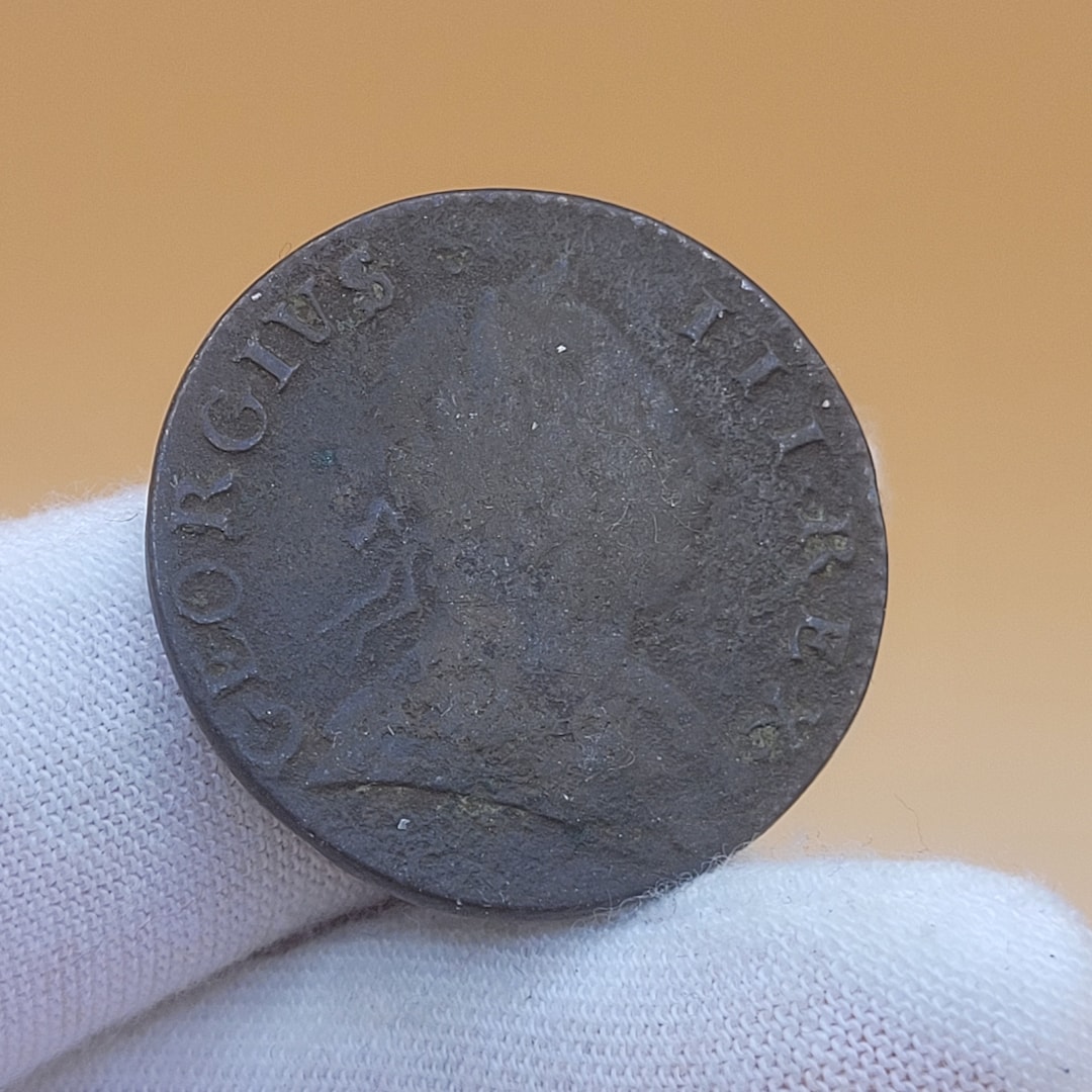 Antique 1774 George III Copper Half Penny Coin - Early Milled - Great ...