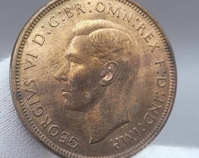 Genuine 1938 George VI One Penny - Etsy