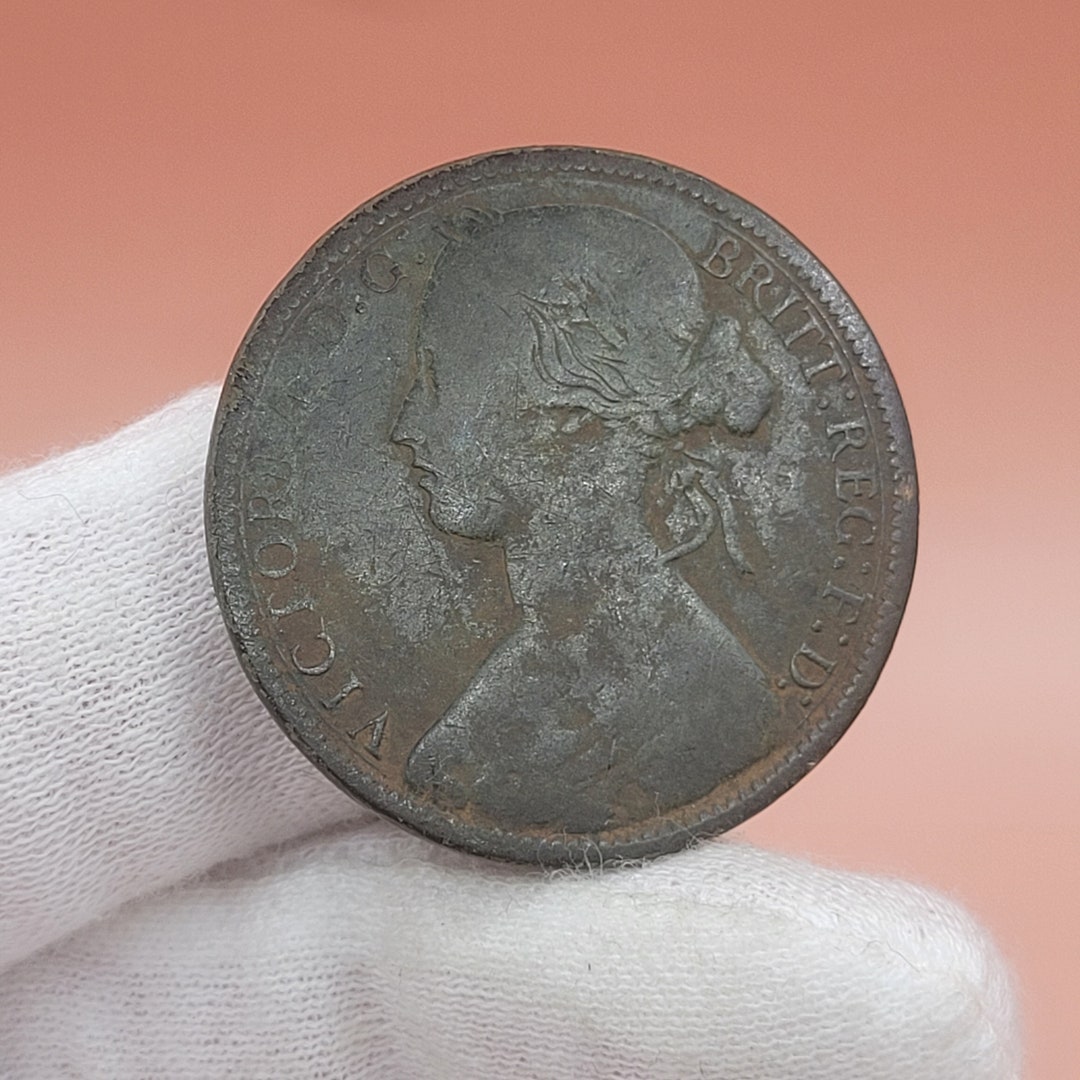 Genuine 1871 Victoria One Penny Bun Head Fair Grade - Etsy