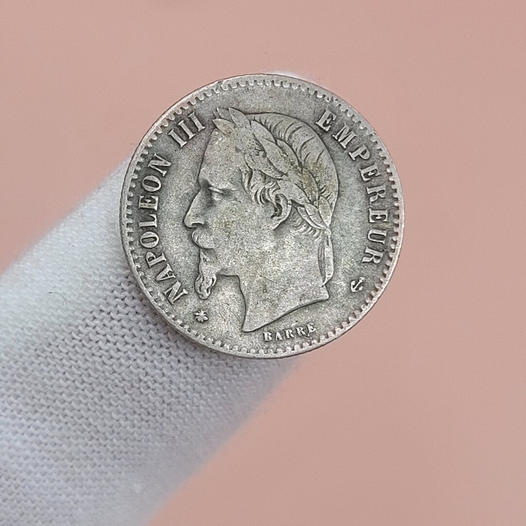 Antique Napoleon III 1867 Silver 50 Cent Coin - Empire of France ...