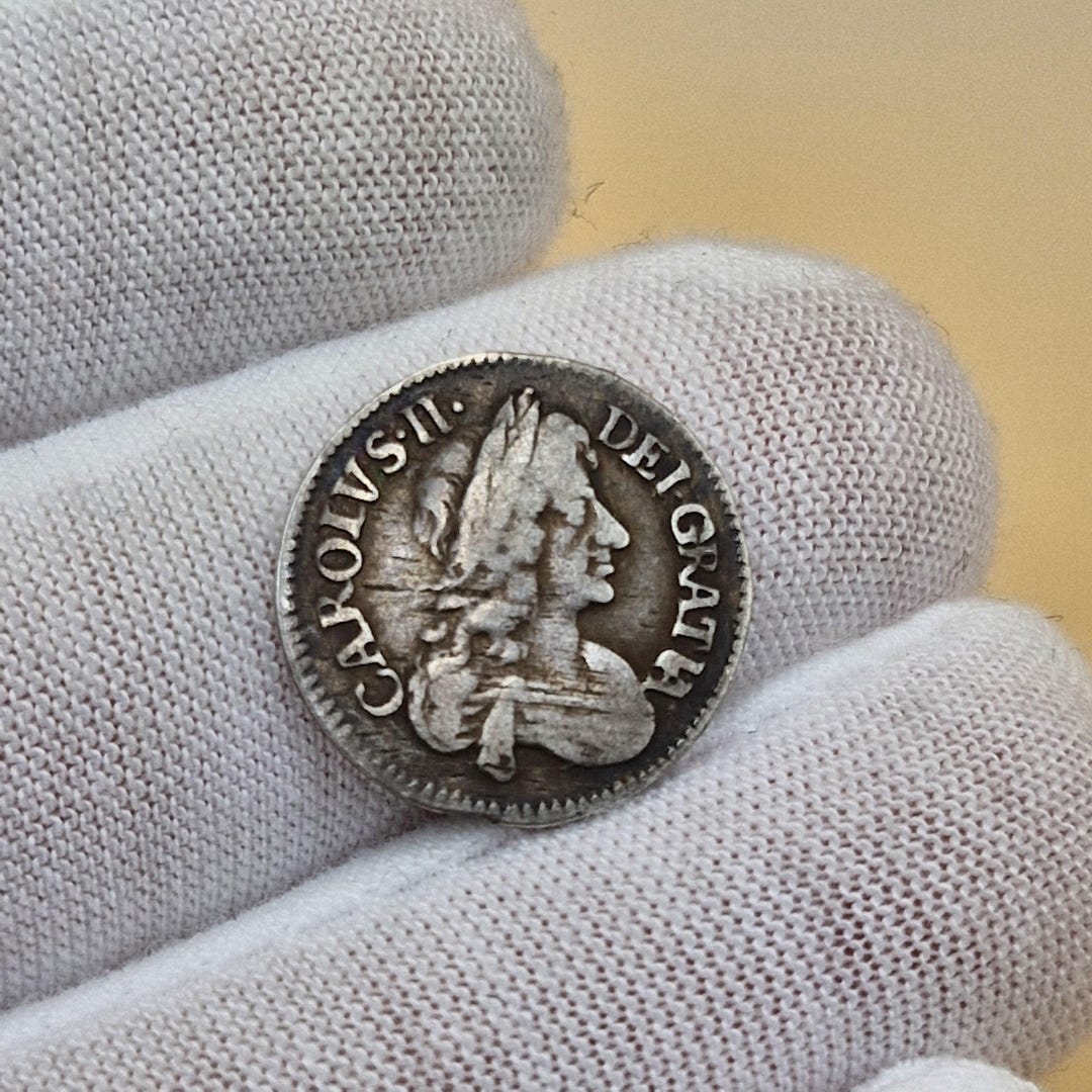 Genuine Charles II 1679 Silver Three Pence 3d Coin - Early Milled ...