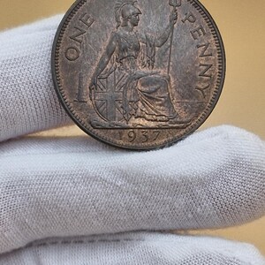 Genuine 1937 George VI One Penny Great Britain - Etsy