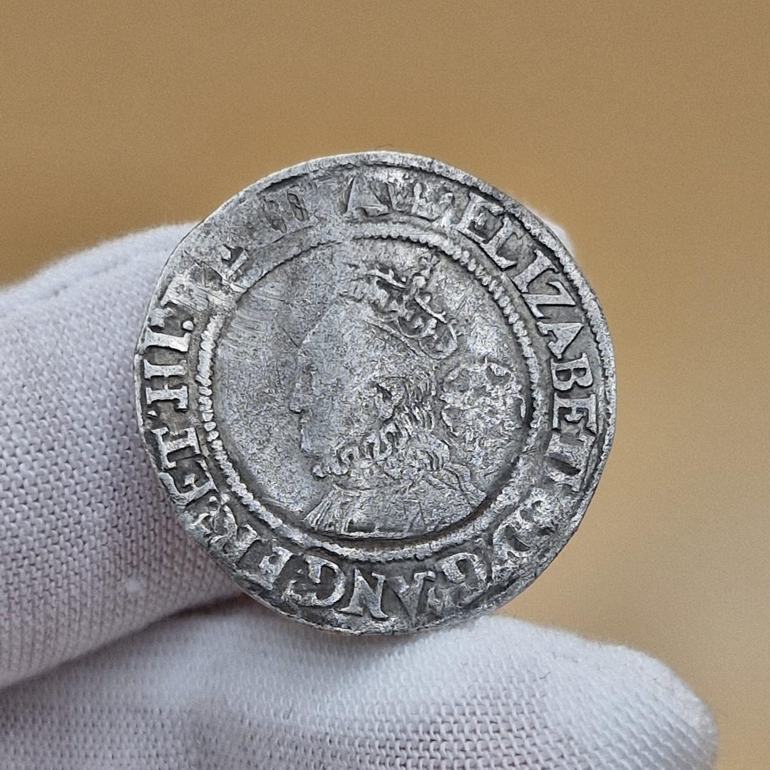 Genuine Elizabeth I 1569 Silver Sixpence - Coronet Mintmark - Hammered ...