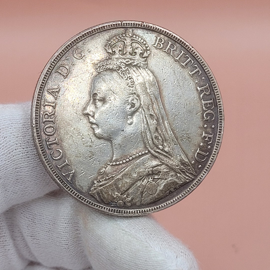 Genuine 1889 Victoria Sterling Silver Crown Jubilee Head Portrait Very ...