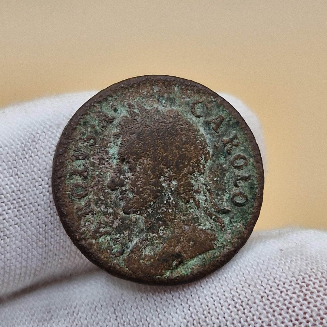Genuine 1675 Charles II English Copper Farthing - Early Milled Coin ...