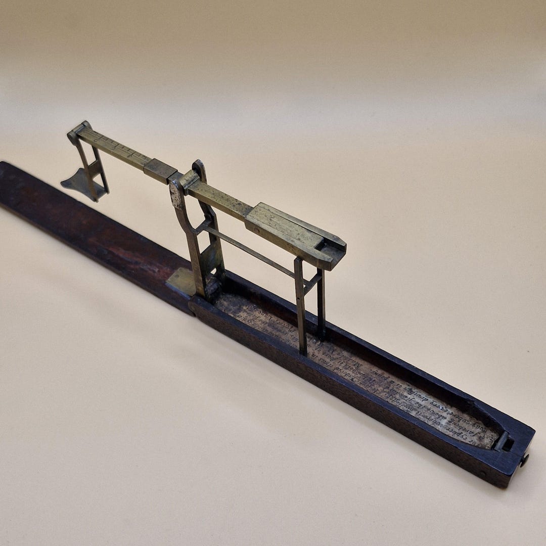 Genuine 18th Century Gold Guinea Weight Scales - Mahogany Case ...