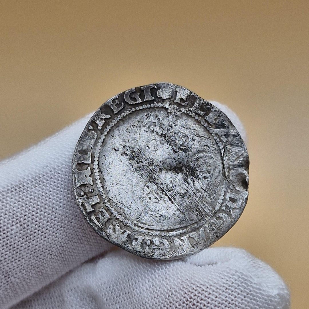 Genuine 1592 Elizabeth I Hammered Silver Sixpence - Tudor Coin ...