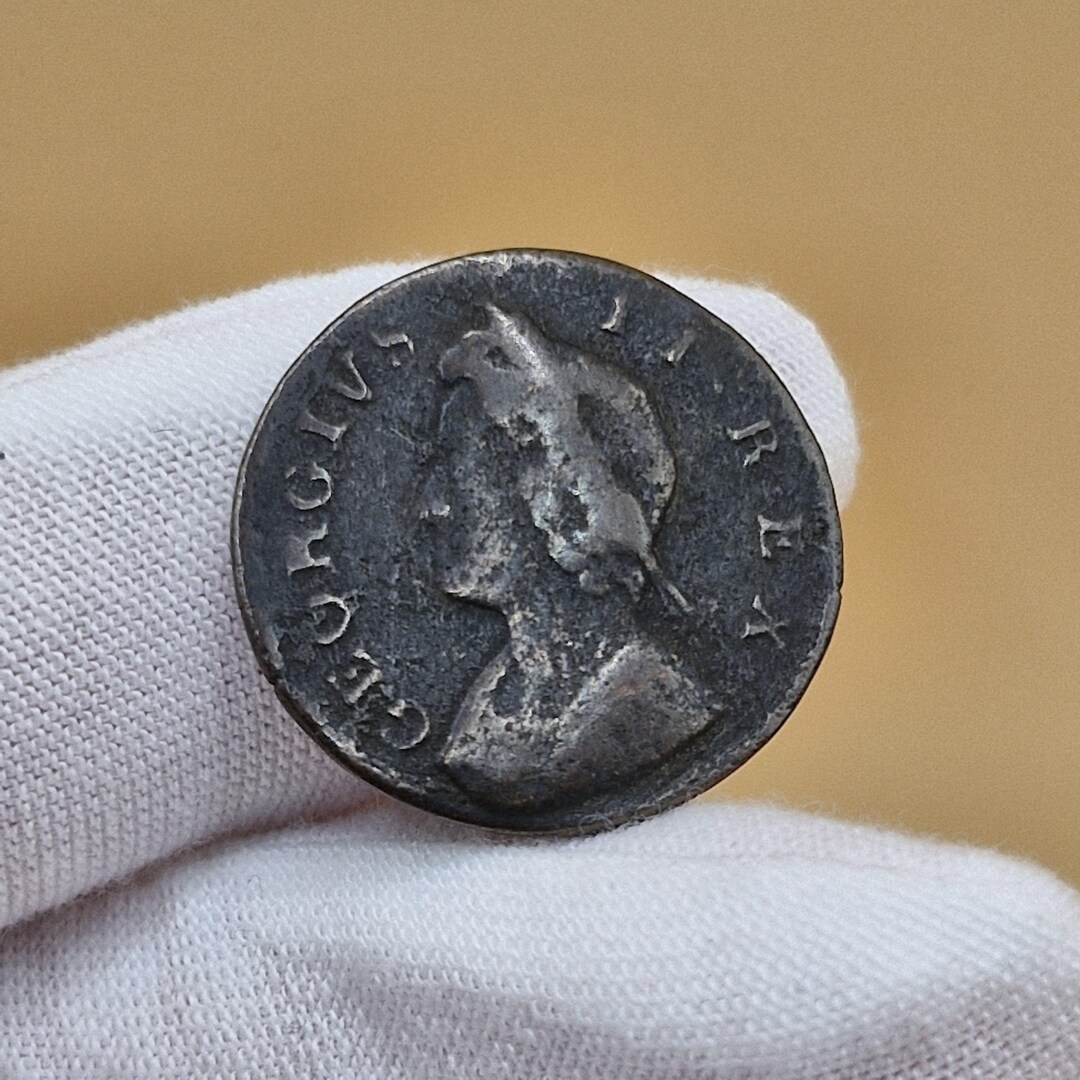 Genuine 1733 George II Copper Farthing - Rare Dare - Early Milled Coin ...