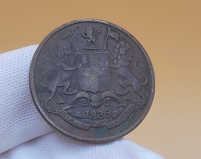Antique 1835 British East India Company One Quarter Anna Coin - Etsy
