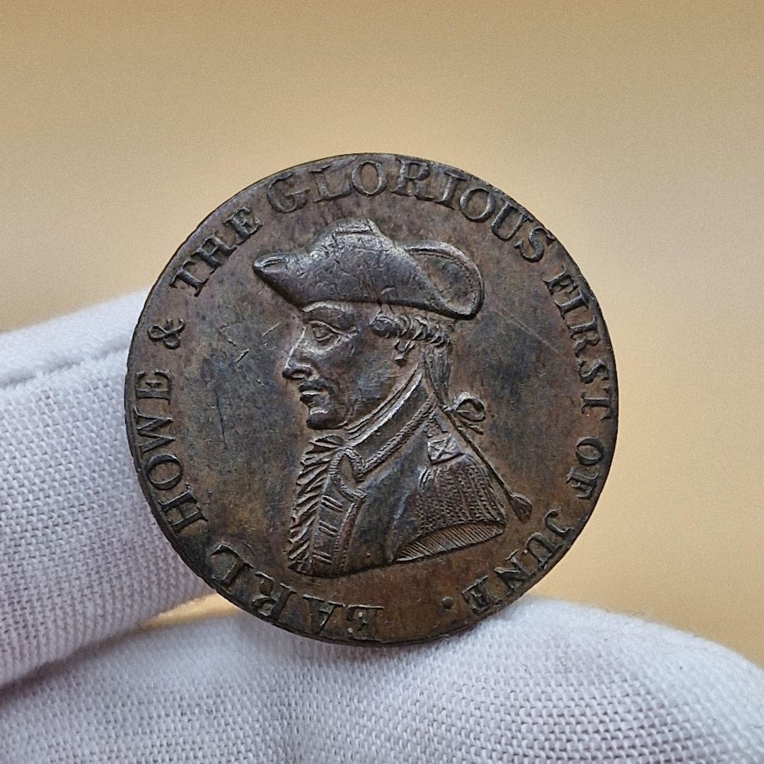 1794 Hampshire Emsworth Half Penny Coin: Earl Howe, Glorious First of ...