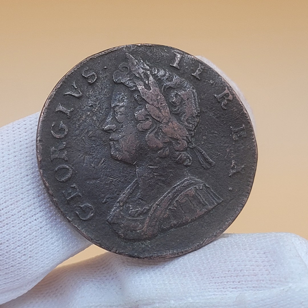 George II 1732 Copper Half Penny - Young Bust - Good Grade - Etsy