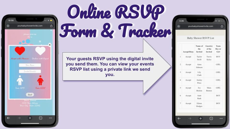 Gender Reveal Party Invitation | RSVP Online| Custom Mini Website ...