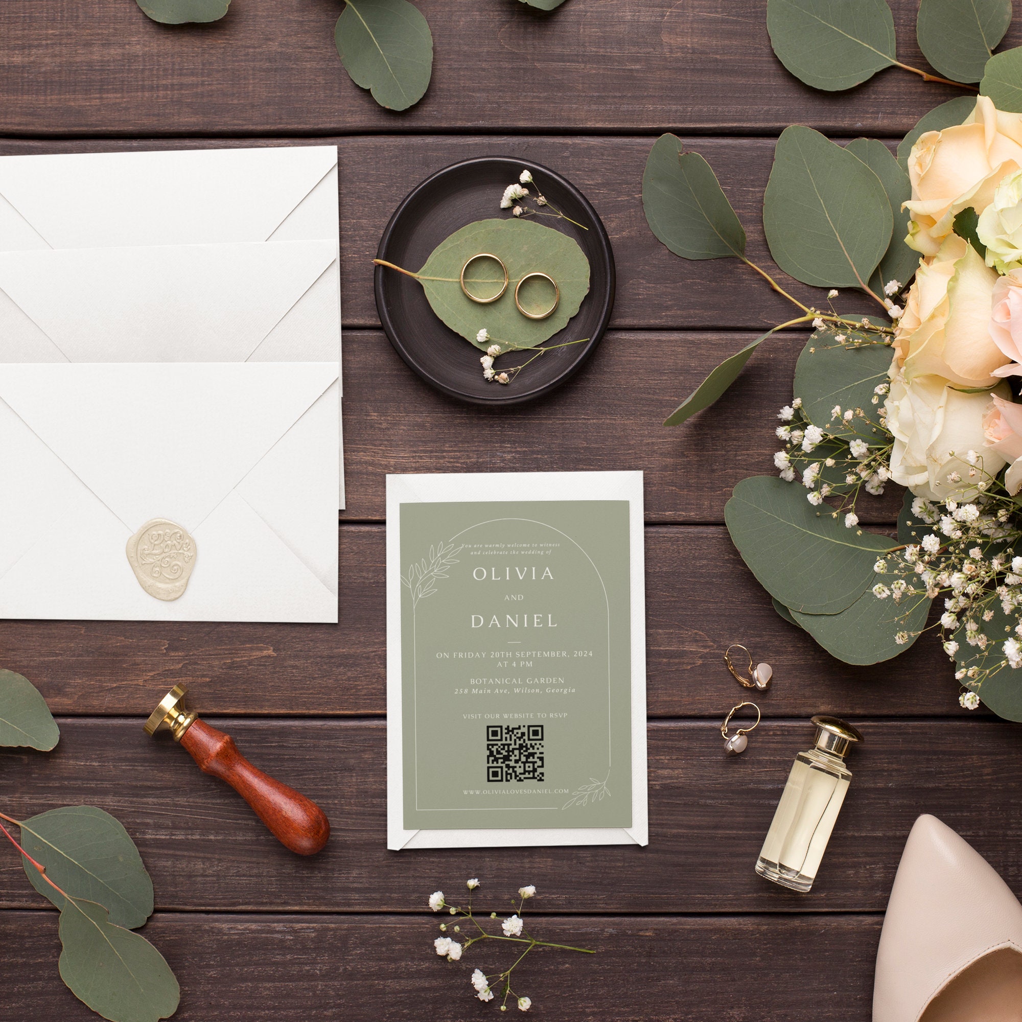 Wedding Invitation Template Invite QR Code Wedding Announcement Wedding ...
