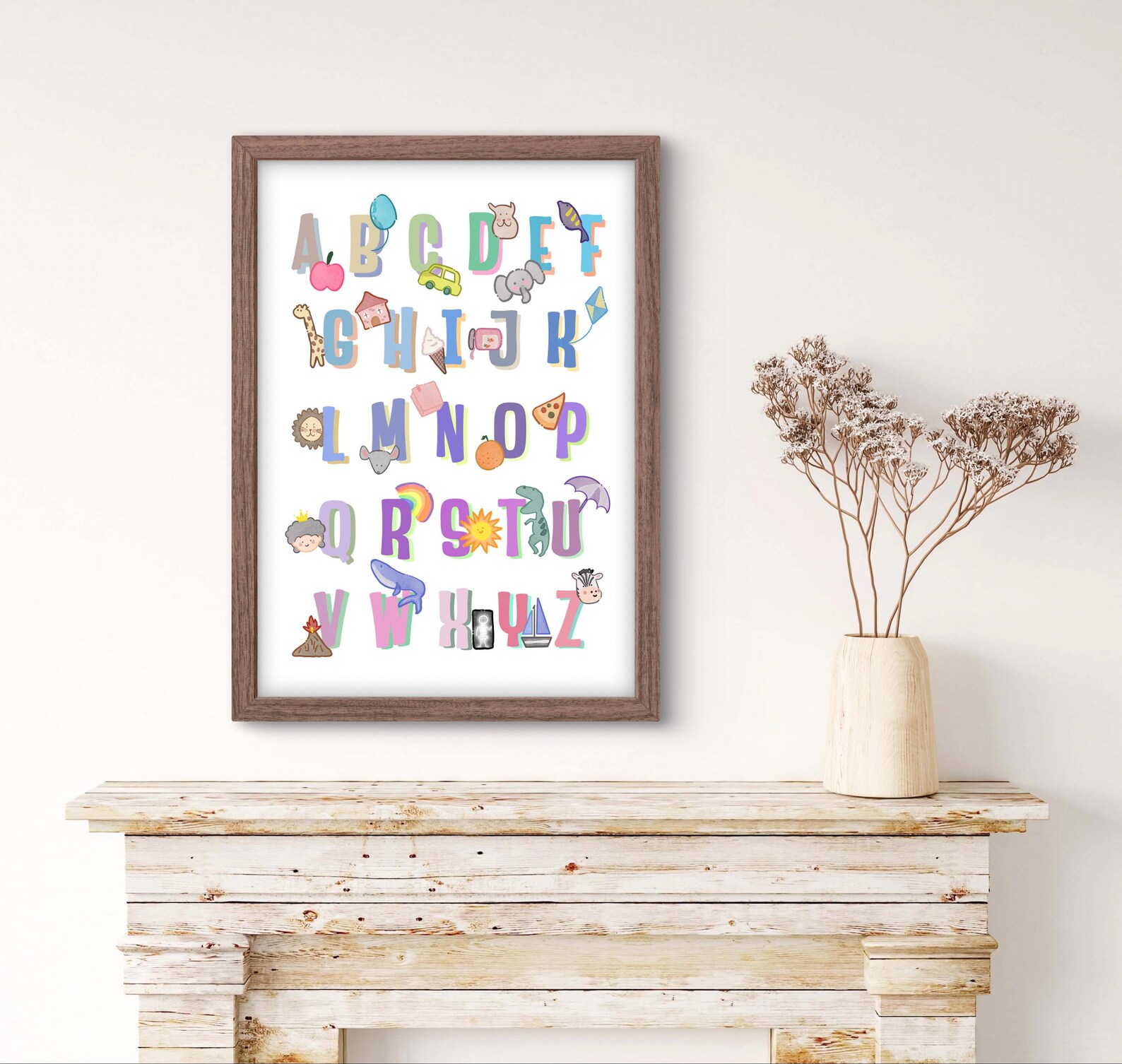 Printable Alphabet Poster for Kids Toddler | Digital Poster Wall Art ...