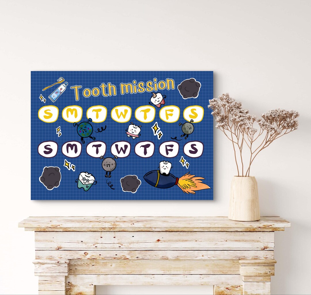 Printable Tooth Brushing Chart for Kids Toddler Goal Chart Behaviour ...