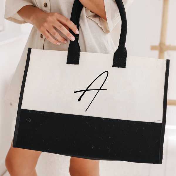 Initial Tote Bag - Etsy