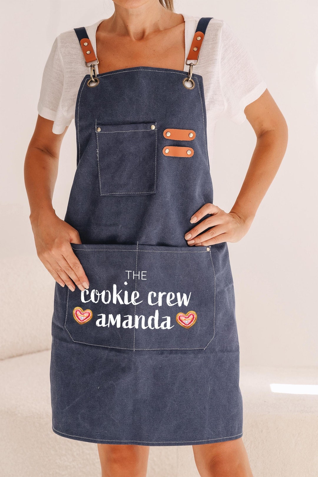 Personalized Christmas Apron, Cookie Crew Apron, Baking Apron, Kitchen ...